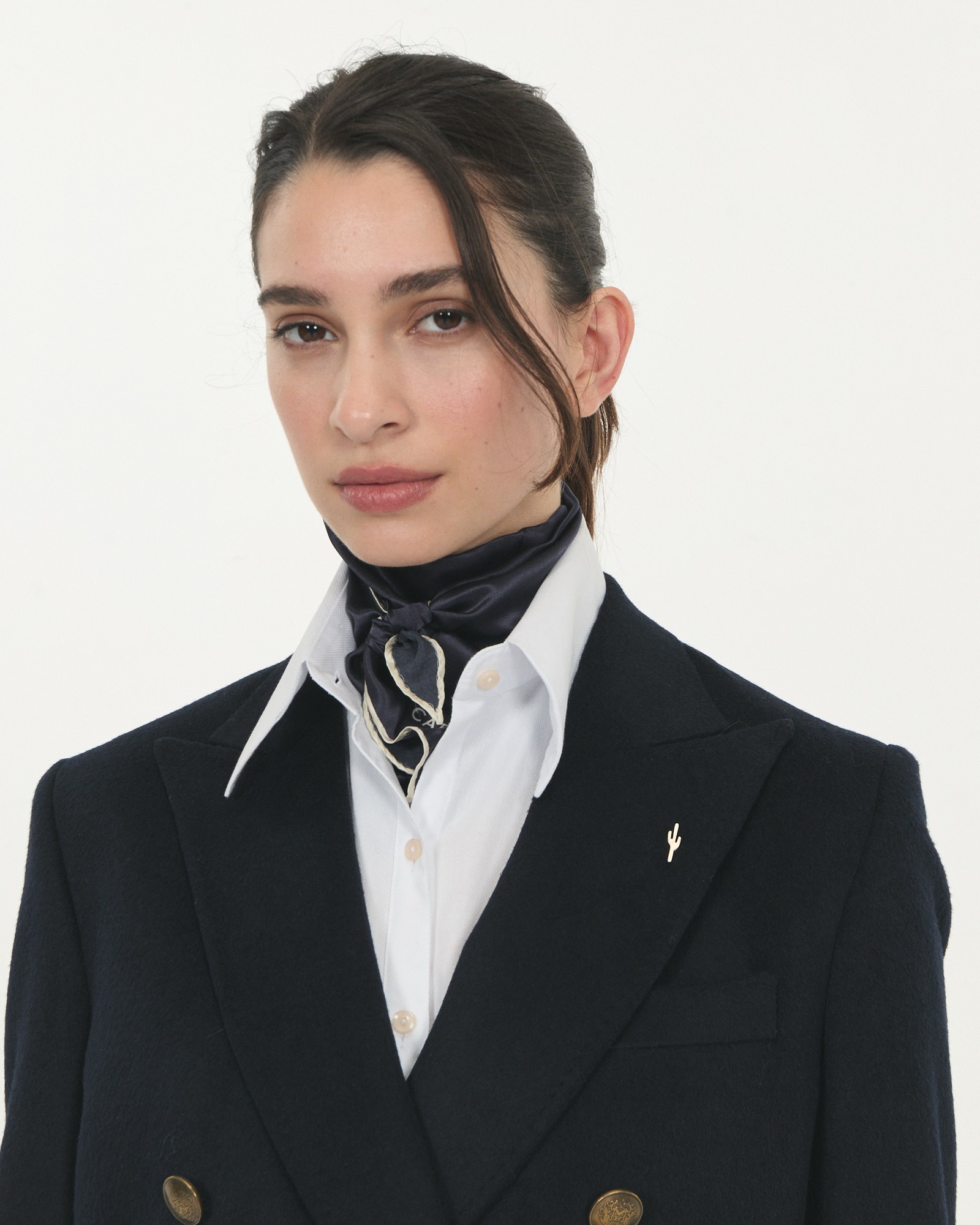 Saco Cruzado Leandra Paño Azul - Cardon